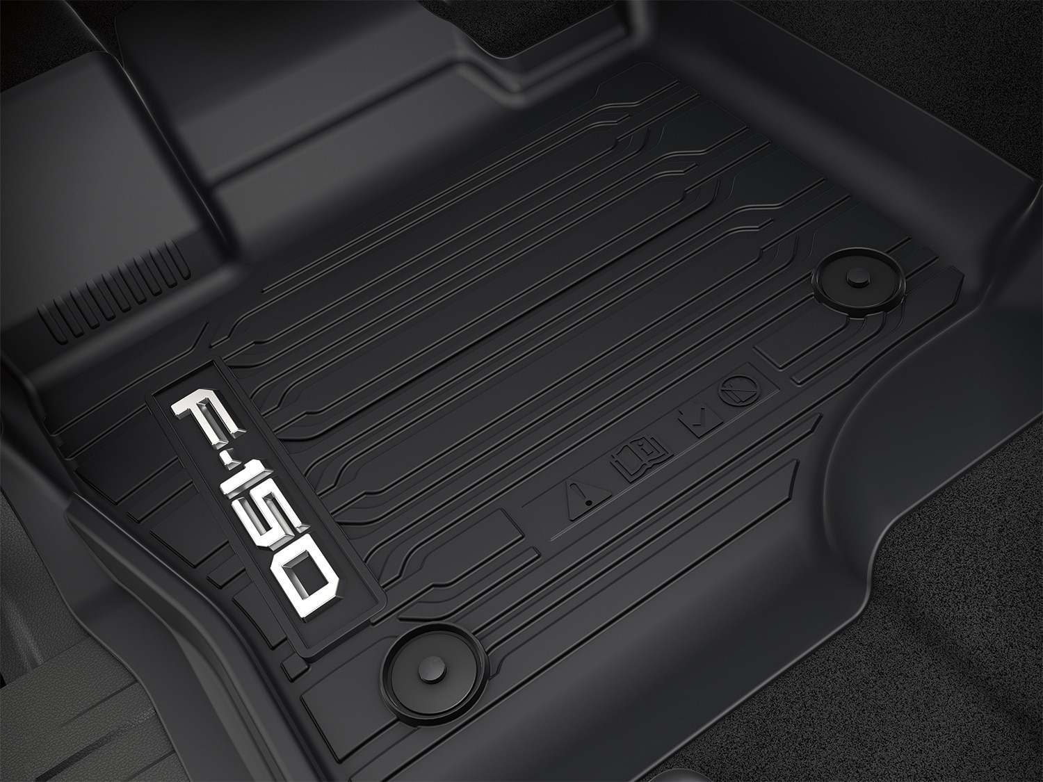 F 150 SuperCrew 2015 2025 3pc All Weather Floor Liner Tray for Carpet Floor Accessories Ford